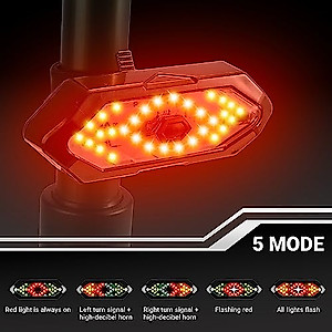 Himiway LED Bike Taillight Light Bike Light with Turn Signals(Remote Control) / Taillight(Colorful) / Taillight with Brake Sensor/Taillight with Alarm Horn Bicycle Light Waterproof USB Rechargeable