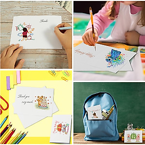 50 Pack Blank Cards Folded Cardstock Thank You Blank Greeting Cards for Invitations, Wedding, Greeting Cards, All Occasion DIY, 4x6 Folded Cards White