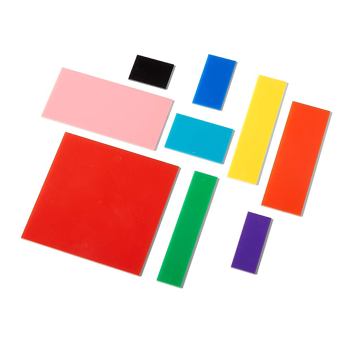 hand2mind Rainbow Fraction Squares, Montessori Math Materials, Fraction Manipulatives, Unit Fraction, Math Manipulatives for Elementary School, Homeschool Supplies (Set of 15)