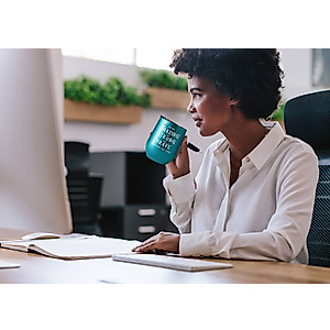 Fancyfams Encouragement Gifts for Women, 12 oz Stainless Steel Wine Tumbler, Thank You Gifts for Women, You Are Amazing and Strong and Brave Remember That Today (Strong - Turquoise)