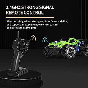 iBliver Remote Control Car, 1:20 Fast 28KM/H Remote Control Monster Truck, All Terrain RC Vehicle Truck Crawler with Two Batteries, Throttle Speed Adjust and LED Light for Boys Kids and Adults