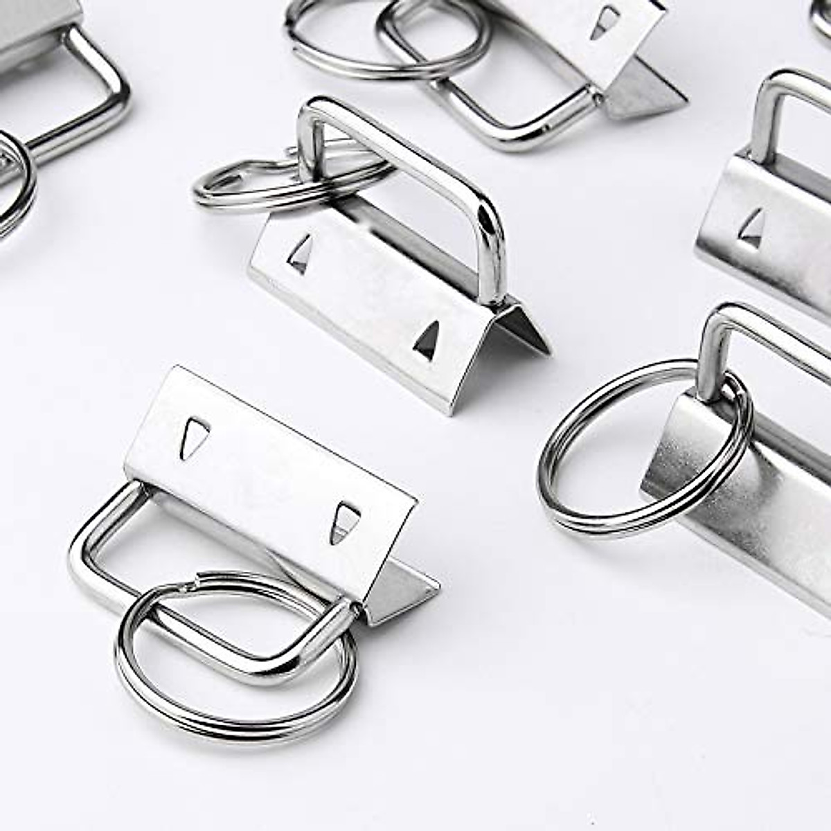 HRLORKC 50 Sets Key Fob Hardware Key Fob Keychain Wristlet with Split Ring 0.8 Inch