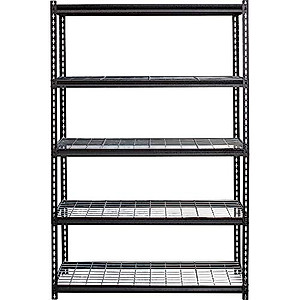 Lorell Wire Deck Shelving Storage Rack, Black