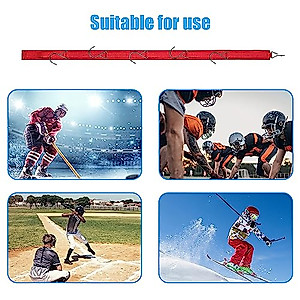 JYSILIYH Hockey Hanger Portable Hanging Dryig Rack Hockey Gifts for Home and Outdoor Using in Ice Hockey Skating Football Camping Fishing 5 Hooks (Red)