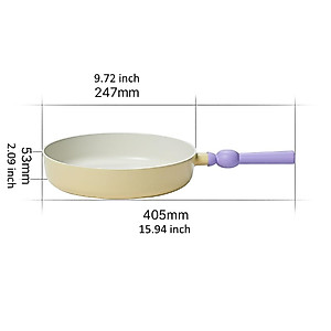 Neoflam Better Finger Macaroon Color Yellow Cast Aluminum Frypan 10 inch Induction (IH)