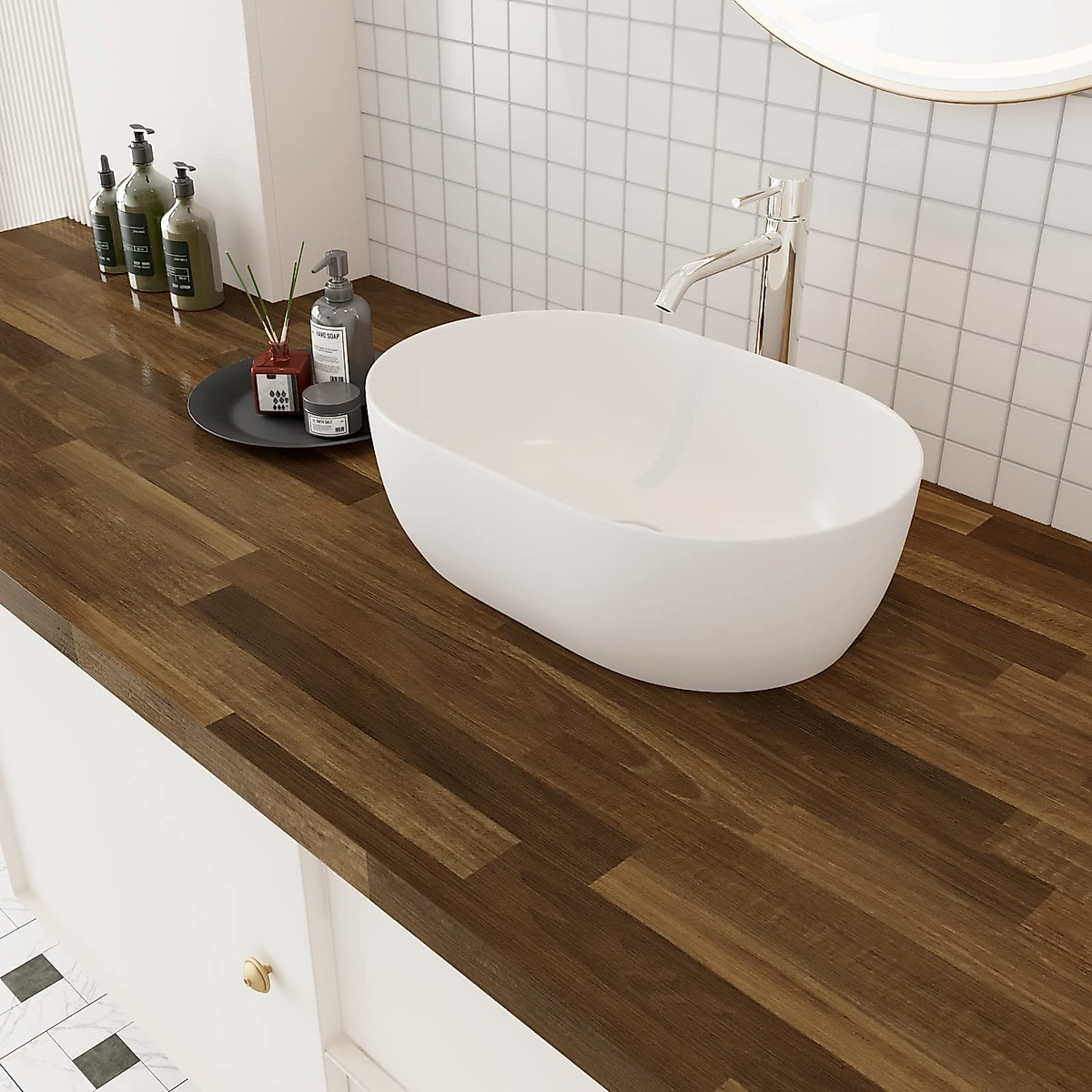 STICKEEP Butcher Block Contact Paper Peel and Stick Countertops Waterproof Wood Shiplap Peel and Stick Wallpaper Self Adhesive Wood Countertop Contact Paper for Cabinets Table Desk 17.71 x 118 in