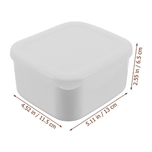 Kichvoe Cheese Keeper 5*2.5*2.5Inch White Rectangular Food Storage Container with Flip Top Lid, 700ML, , Phthalate Free, , Airtight, Refrigerator Storage, Hand Wash Only