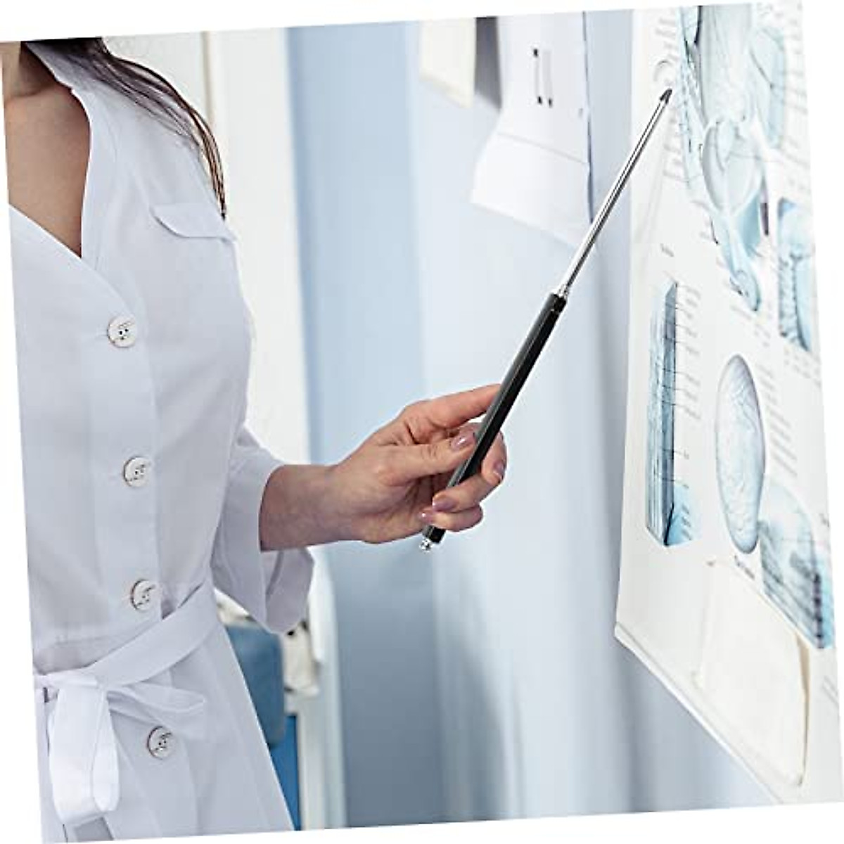 KALLORY Vision Test Stick Glasses Set Tablet Accessories Handheld Whiteboard Extendable Presentation Pointer Hand Pointer Stick Handheld Pointer for Teachers Eye Exam Device Visual Wand