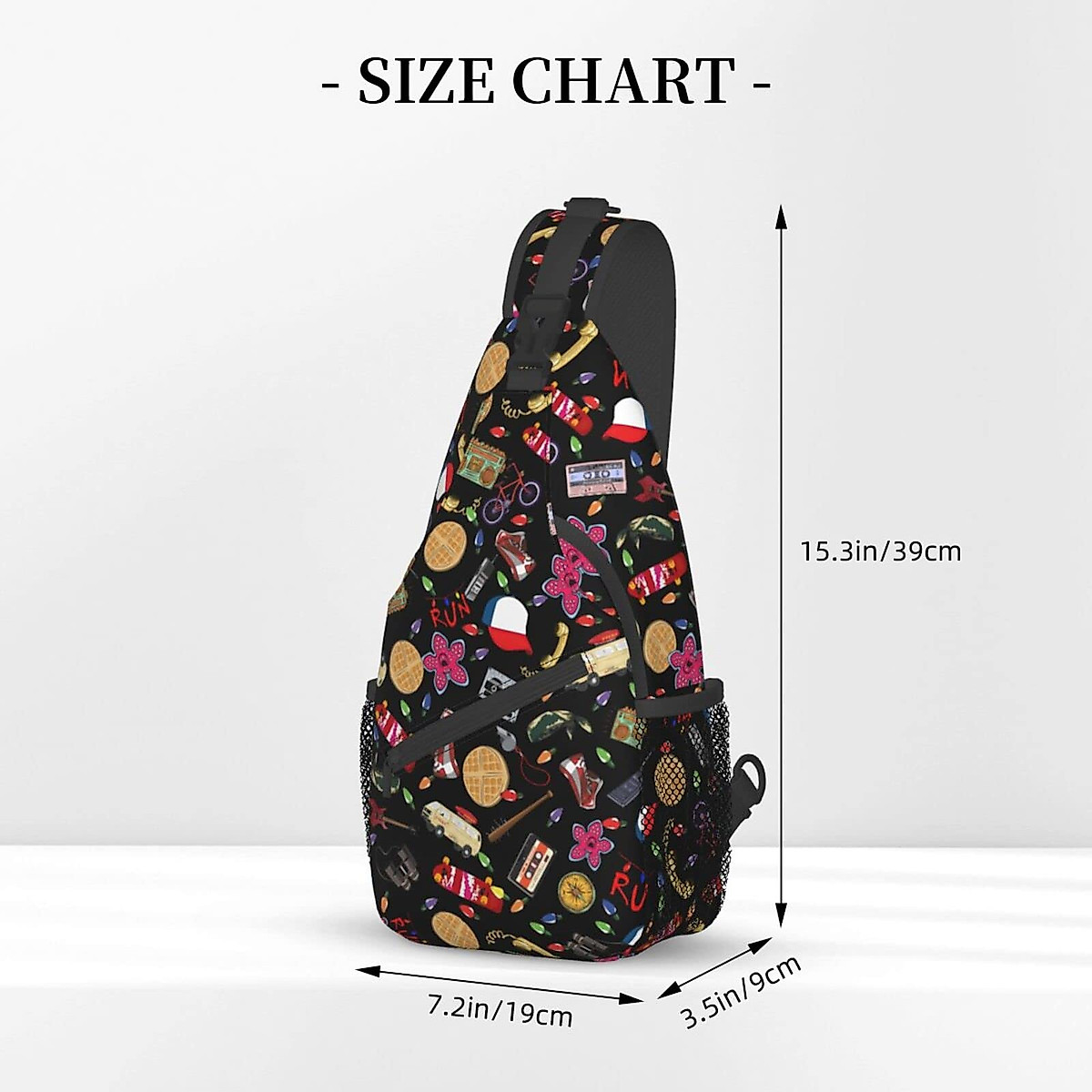 Paibocr Sling Bag, Stranger Bag Crossbody Sling Backpack Travel Hiking Chest Bag Daypack for Purses Shoulder Bag Women Men