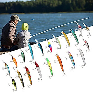 Artificial Fishing Baits,20pcs Fishing Lure Set,Reusable Fishing Tackle Accessories for Outdoor Saltwater Freshwater Trout Bass Salmon Fishing, 20pcs Fishing Lure Set,Artificial Fishing Baits,ReF