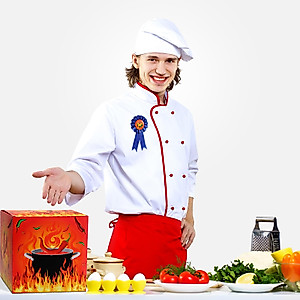 Tenceur Chili Cook off Contest Ballot Box with 50 Pcs Voting Cards and 3 Pcs Trophy Award Ribbons for Chili Cook off Game Award Prizes Party Supplies Decorations Cook Chef, Assembly Needed