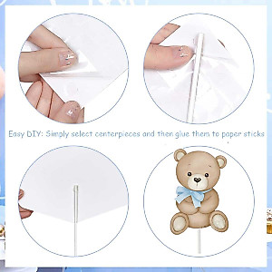 Zliisang 16Pcs Bearly Wait Baby Shower Cake Toppers We Can Bearly Wait Baby Shower Centerpieces Cake Toppers Decorations Boy Bear Baby Shower Party Decorations Bear Cake Toppers Decorations