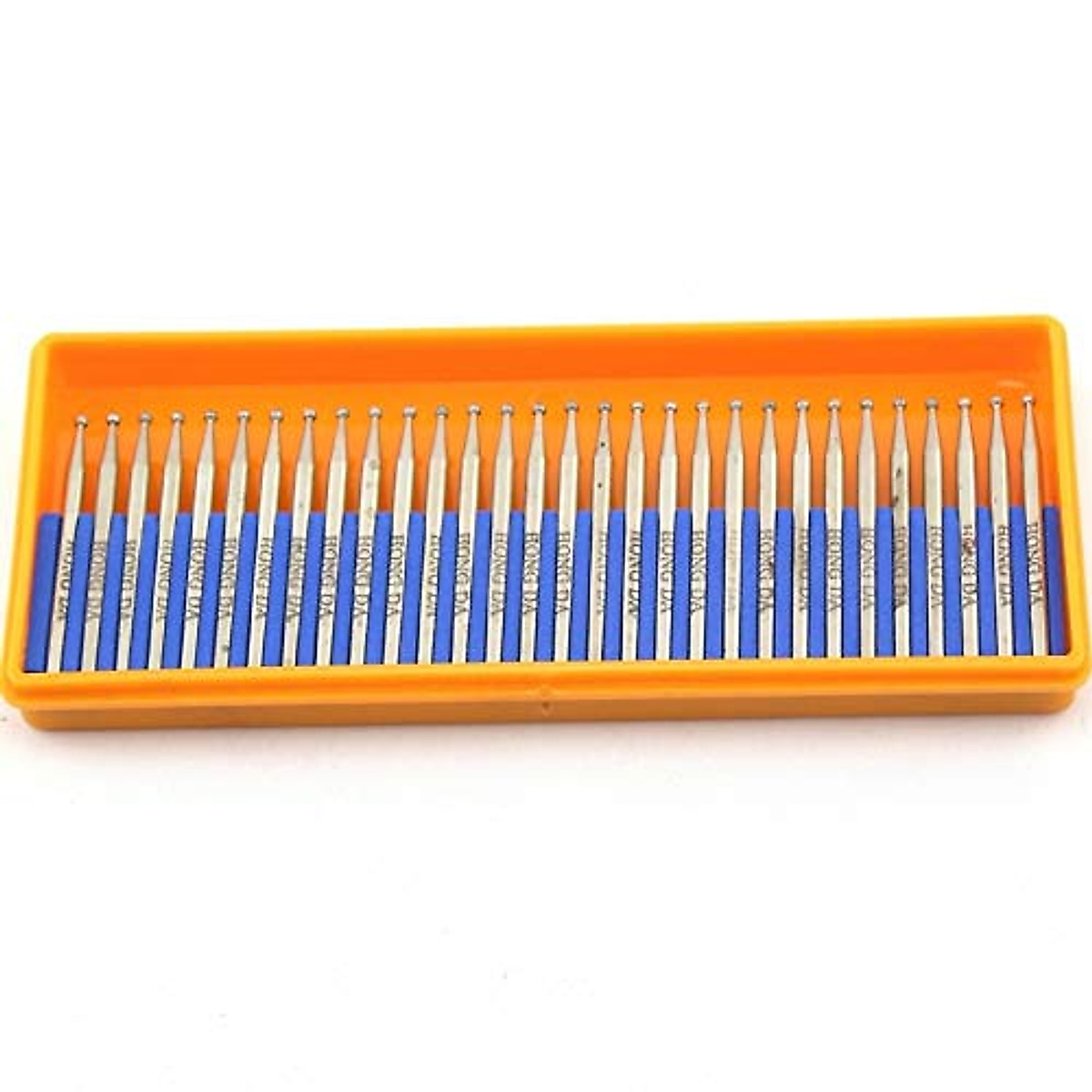 JINGLING Diamond Ball Burrs 2mm Round Grinding Bits Stone Shank 2.35 Pack of 30Pcs