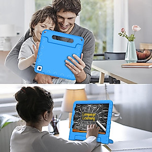 BMOUO Kids Case for iPad Air 5th/4th Generation (10.9 inch,2022/2020), iPad Air 5/4 Case with Screen Protector, Shockproof Protective Kids Case with Handle Stand for iPad Air 4/5 Gen, Blue