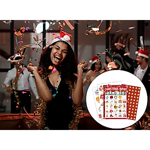 UTESG Christmas Bingo Games for Adults, 24 Players Christmas Bingo Cards, Christmas Games for Family School Classroom Activities, Christmas Party Supplies Favors, Gifts for Woman Men -C03