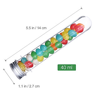 UEETEK 12pcs 40ml Plastic Test Tubes with Screw Caps(Transparent)
