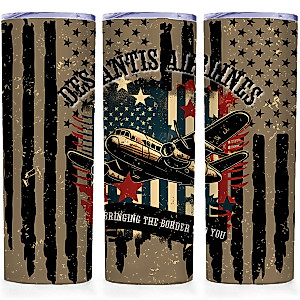 ATHAND Retro Tumbler Travel Mug Gift for Men or Women DeSantis Airlines 20oz Skinny Tumbler With Lid 18/8 Stainless Steel Coffee Cups Novelty Gift (Pack of 1)