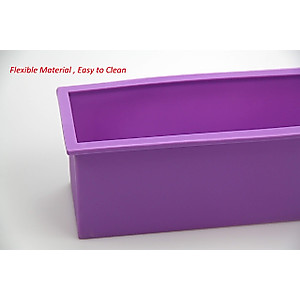 Voulosimi Soap Molds kit-2 Pcs 42 oz Loaf Flexible Rectangular Silicone Soap Mold 6 Cavities Silicone Mold with Wood Box