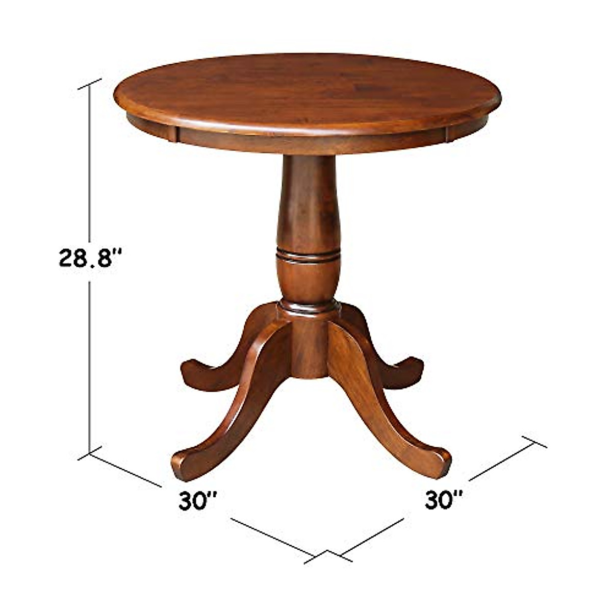 International Concepts 30-Inch Round Pedestal Dining Table, Espresso