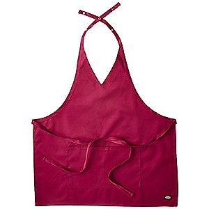 Dickies Chef Tailored V-Neck with Snap Closure Apron, Burgundy, One Size