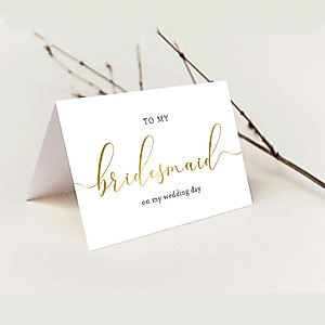 Spercy Wedding Bridesmaid Thank You Card, Blank Inside, 8" x 5.3"