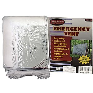 ADROIT Silver Mylar Emergency Sleeping Tent | 3 x 8 ft (91.4 cm x 243.8 cm) | Lightweight & Compact | High Visibility & Insulating | Waterproof | Ideal for Camping, Hiking, Emergencies