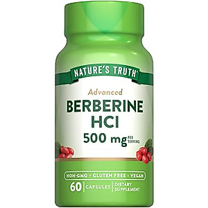 Nature's Truth Berberine 500mg | 60 Capsules | Vegan, Non-GMO, and Gluten Free Supplement