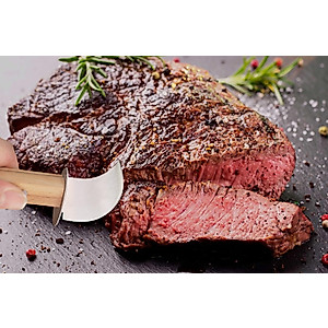 Steak Rocking Knife with Anti-Slip Handle for One-Handed User, Super Sharp Rocker Ulu Knife for Limited Strength Hand Arthritis, Elderly or Pet Owner - Easy Chopping & Slicing for Meat, Veggies