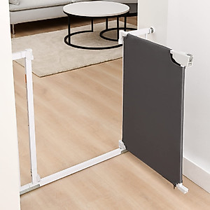 Babelio Baby Gate/Pet Gate for Stairs & Doorways, 29"-40" Dog Gate with Door, Pressure Mount, Auto Close w/Wall Protectors & 2 Extenders, 30" Tall