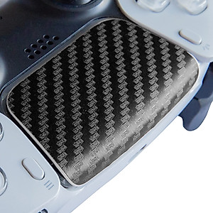 2Pcs of HOTLINEGAMES Touchpad Protector Compatible with PS5 Controller, Enhanced Texture Skin Compatible with PlayStation 5 Dualsense, Pre-Cut,Easy to Apply,Easily Add Protection (Carbon Black)
