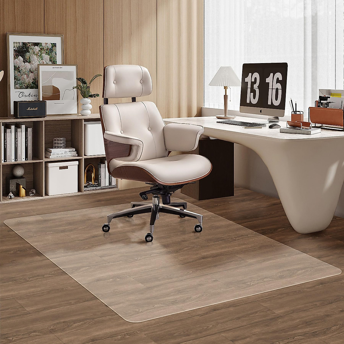 Naturei Clear Chair Mat for Hard Floors, 60'' x 46'' Transparent Office Mats, Heavy Duty Floor Protector Mat for Office & Home - Rectangle