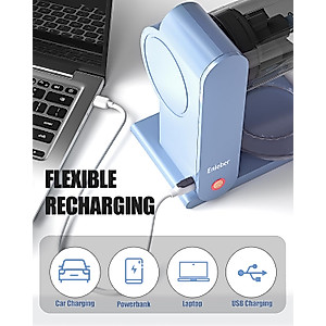 Shaved Ice Snow Cone Machine - Slushie Machine with 2 Reusable Plastic Ice Mold and Stainless Steel Blades,Kitchen Electric Cocktail Margarita TableTop Ice Crusher(Blue)