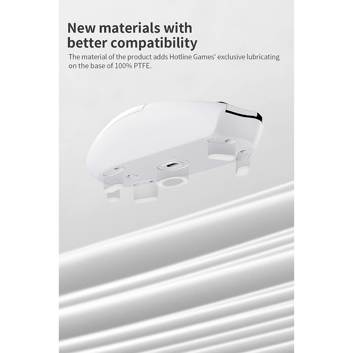 2Sets HOTLINEGAMES 3.0 Plus Rounded Curved Edges Mouse Feet Skates Compatible with Logitech G304 G305 Gaming Mouse feet Replacement (0.7mm,Smooth Glide Pads, Pure White PTFE) Professional Mice Upgrade