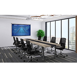 STHOUYN 71" 6ft Large Dinner Table for 6 8 Seat Dining Room Table, Rectangular Farmhouse Modern Kitchen Long Black & Grey Industrial Conference (Grey)