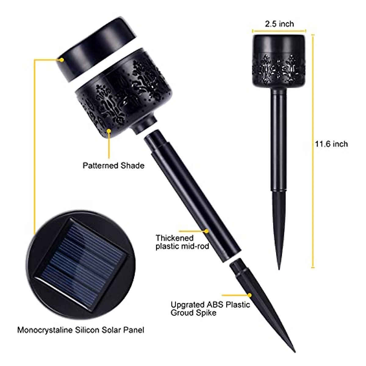 Wenhuidr 8 Pack Solar Lights Outdoor Waterproof, 7 Colors Garden Lights Solar Powered Waterproof, Outdoor Solar Lights Walkway for Patio, Lawn, Yard and Landscape