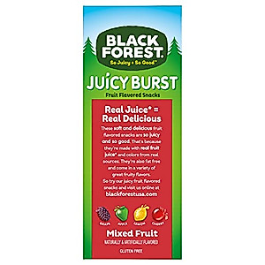 Black Forest Juicy Burst Fruit Snacks, School Snacks, Mixed Fruit, 0.8 Ounce Pouches (40 Count)