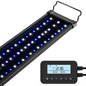 NICREW 36W Saltwater Aquarium Light, Marine LED Reef Light for Corals, Programmable Timer Controller, 36 to 48-Inch