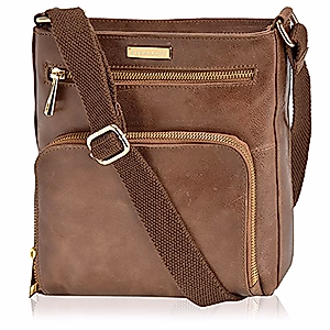 Crossbody Bags for Women - Real Leather Small Vintage Adjustable Shoulder Bag (Russet)