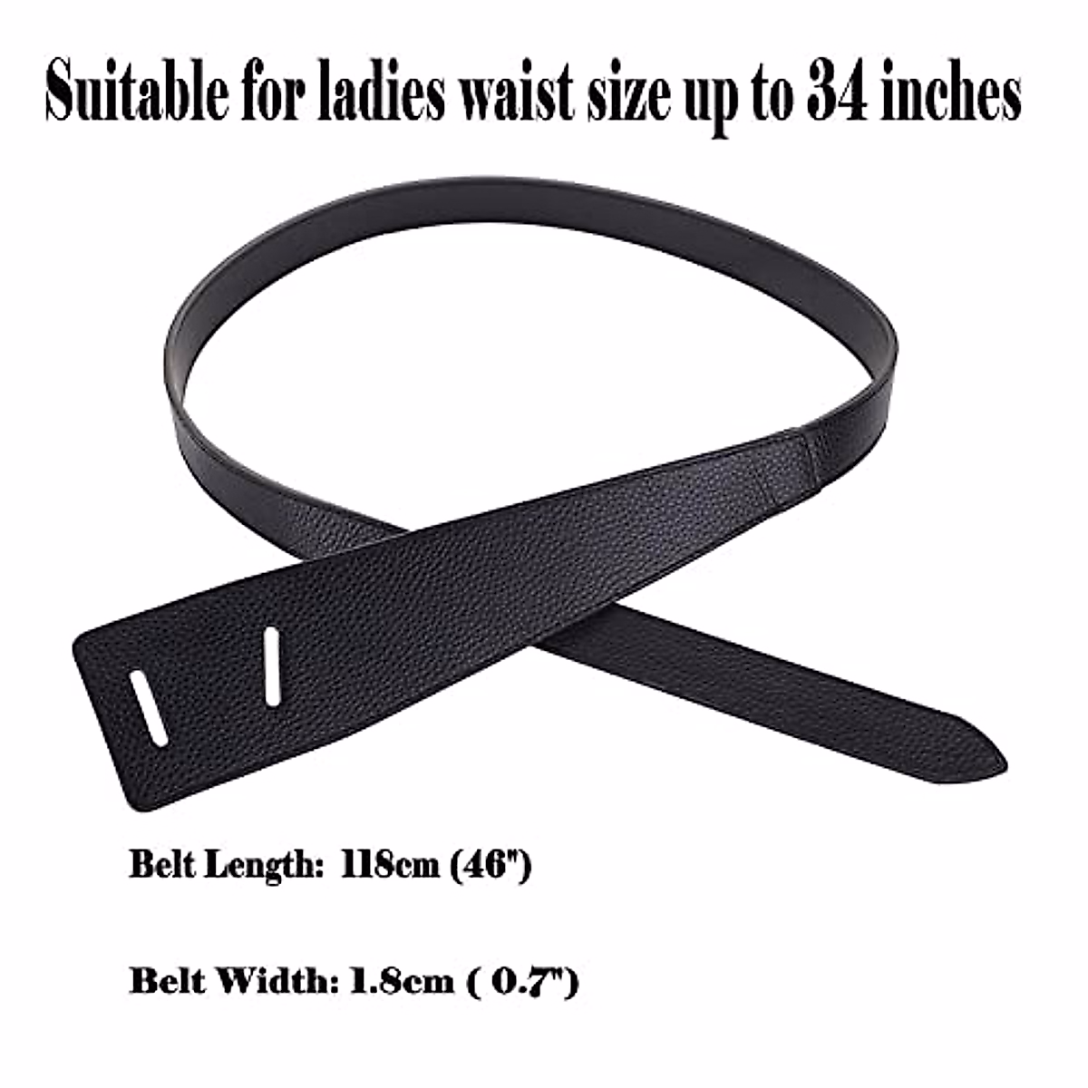 ALAIX Women's Leather Belt Dress Belt for Jeans Jumpsuit Coat Fashion Tie a Knot Genuine Leather Waist Belt Black