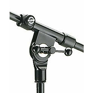 K&M König & Meyer 21021.500.55 Overhead Microphone Stand | Long Boom Arm | T-bar Locking Mechanism | Heavy Duty Folding Tripod Base | Compact For Travel / Storage | German Made | Black