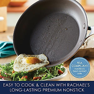 Rachael Ray Cook + Create Nonstick Frying Pans/Skillet Set, 9.5 Inch and 11.75 Inch, Gray