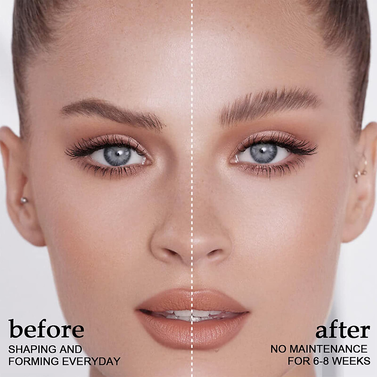 Brow Lamination and Tint Kit, 4 in 1 Lash Lift and Tint Kit, Professional Eyebrow & Eyelash Perm Kit with Black Dye, Fuller & Thicker Brows Long-lasting for 6-8 Weeks, Suitable for Salon & Home Use