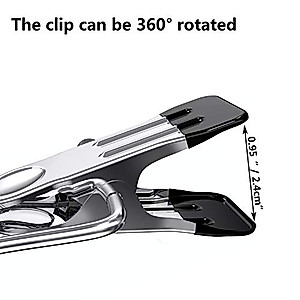 HOUTIONWELL 20 Pack Laundry Hook Boot Hanging Hold Clips Portable Hanging Clothes Pins Hanging Hooks White Stainless Steel Home Travel Hangers Multi-Functional Heavy Duty Organizer Pants Shoes Clip