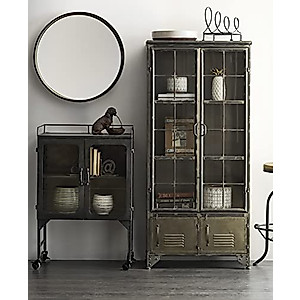 Creative Co-Op Metal 4 Doors Cabinet, Muted Gold