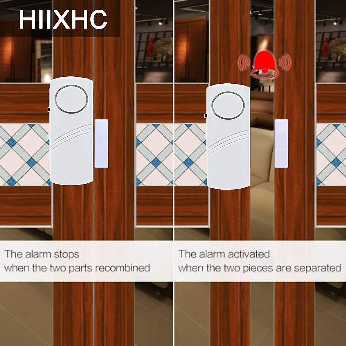 Hiistar Personal Security Window & Door Alarm Bell | Wireless Sensor Door Window Burglar Alarm | Pack of 10