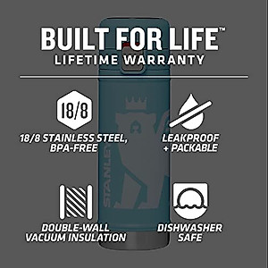 Stanley FlowSteady Bear Cub Bottle, 17oz, Stainless Steel Insulated Water Bottle for Kids (8 and Above) with 3 Interchangeable Metal Badges