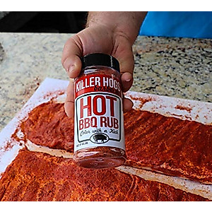 Killer Hogs HOT BBQ Rub | Championship Grill Seasoning for Beef, Steak, Burgers, Pork, and Chicken | 12 Ounces