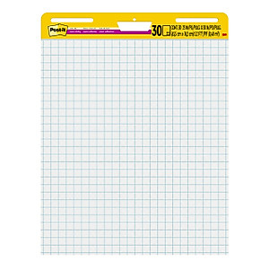 Post-it Super Sticky Easel Pad, 25 x 30 Inches, 30 Sheets/Pad, 2 Pads (560), Large White Grid Premium Self Stick Flip Chart Paper, Super Sticking Power
