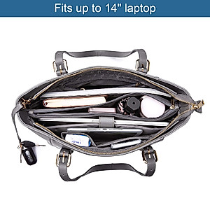 Laptop Bag for Women Large Office Handbags Briefcase Fits Up to 15.6 inch (Updated Version)-Grey
