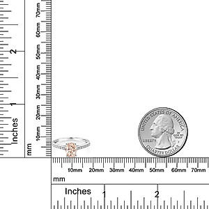 Gem Stone King 10K White Gold Gemstone Birthstone and White Diamond Engagement Ring | Oval 8X6MM | Wedding Anniversary Promise Ring For Women | Available In Size 5, 6, 7, 8, 9